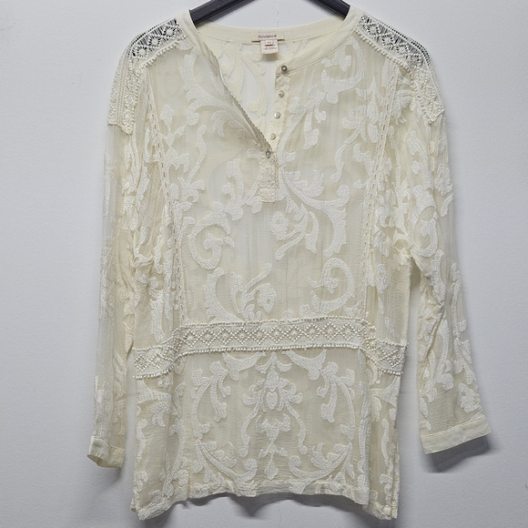 Sundance | Tops | Vintage Sundance Lace Blouse Long Sleeve Xs Romantic ...